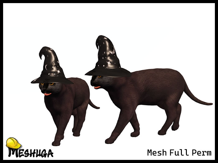 Second Life Marketplace - Meshuga Halloween Black Cat Witch FULL PERM MESH
