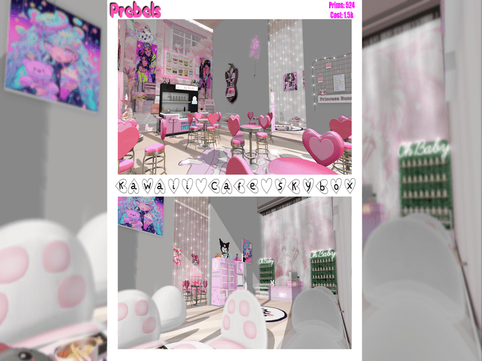 Second Life Marketplace - [Prebels] Premade: Kawaii Cafe Skybox (REZZED ...