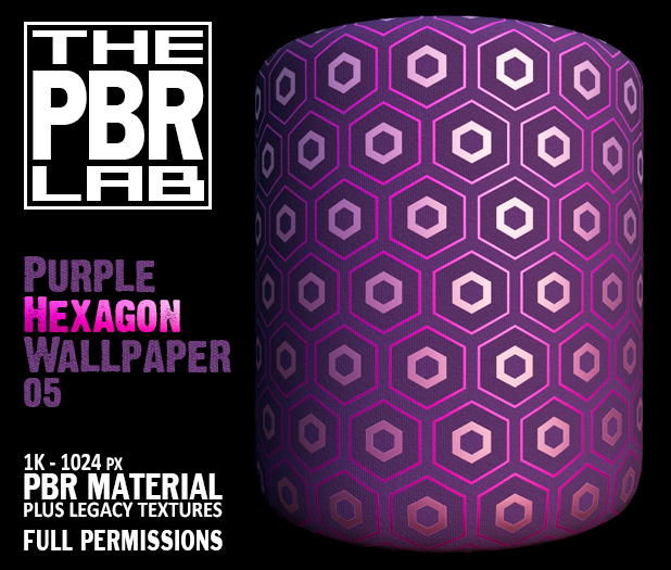 Second Life Marketplace - The PBR Lab - Purple Hexagon Wallpaper 05 ...