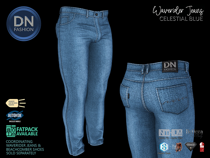 Second Life Marketplace - [DN] Waverider Jeans - Celestial Blue