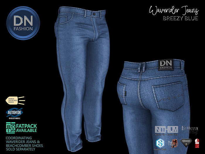 Second Life Marketplace - [DN] Waverider Jeans - Breezy Blue