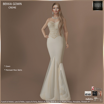 Second Life Marketplace - SAS - Bekka Creme Gown (LaraX & MB)