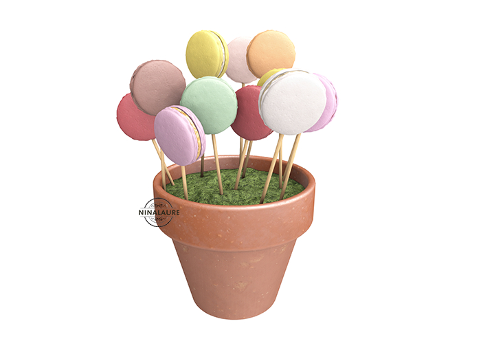 Second Life Marketplace - 03. [IK] Macaron Obsession - Macarons Pot - RARE