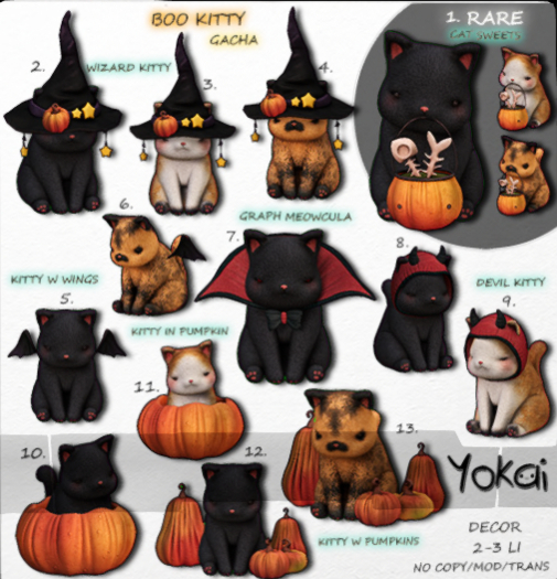 Second Life Marketplace - 9.YOKAI - Boo Kitty - Devil Kitty [peach]