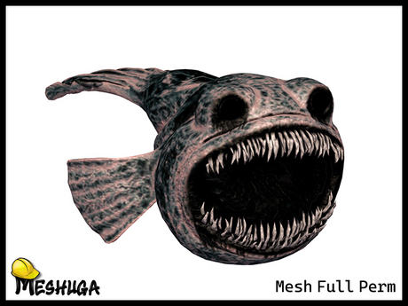 Second Life Marketplace - Meshuga Halloween Zoo Monster - Fish FULL ...
