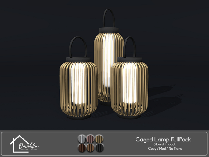 Second Life Marketplace - OMAHKU - Caged Lamp Decor FullPack