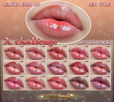 Second Life Marketplace - [Magic Beauty] A challenge lipstick pack1 Lel ...