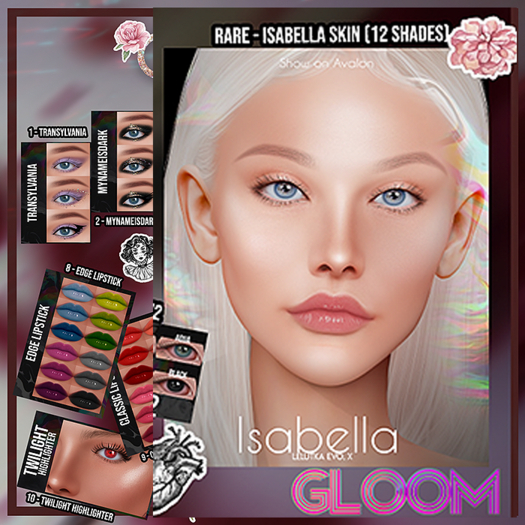 Second Life Marketplace - RARE Gloom. - Glam'n'Gore - Isabella Skin ...