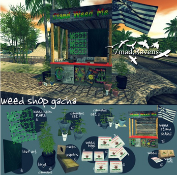 Second Life Marketplace - 7mad;Ravens Weed Shop *Full Set*