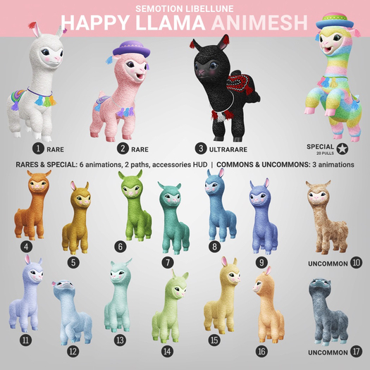 Second Life Marketplace - SEmotion Libellune Happy Llama Animesh COMMON 13