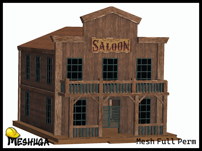 Second Life Marketplace - Meshuga Wild West Saloon Backdrop FULL PERM MESH
