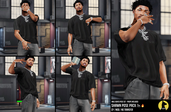 Second Life Marketplace - Of Breed: Shawn Pose Pack ~ Bento for Pics ...