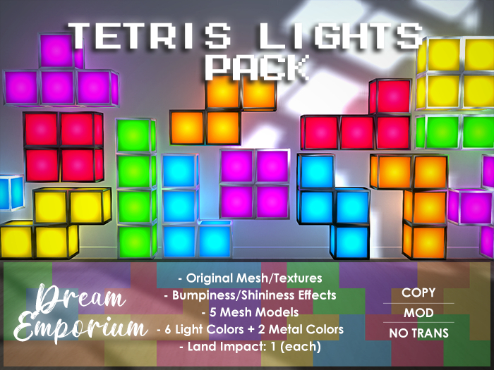 Second Life Marketplace - [Dream Emporium] Tetris Lights Pack