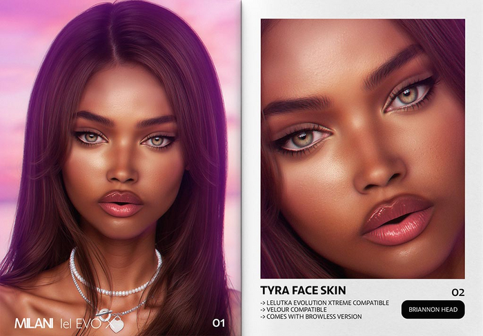 Second Life Marketplace - MILANI - "TYRA" FACE SKIN / BROWNIE