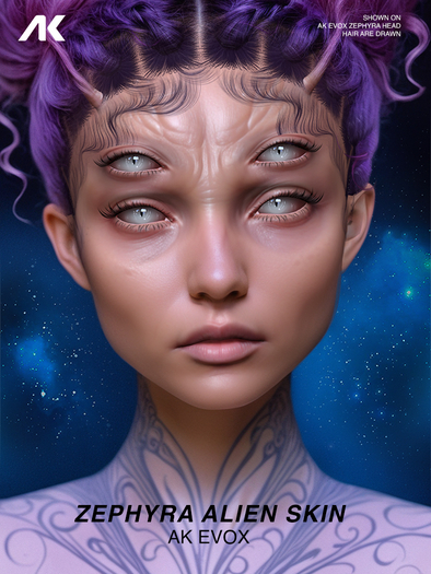 Second Life Marketplace - [AK Skin] - Zephyra Alien skin FatPack