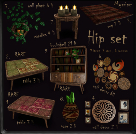 Second Life Marketplace - 1. Myrrine. Hip set table RARE