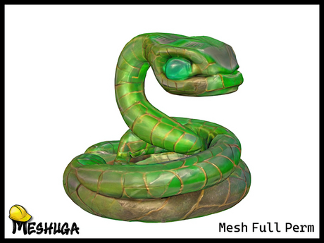 Second Life Marketplace - Meshuga Snake Stone Statue FULL PERM MESH