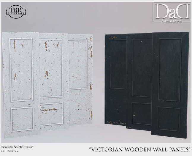 Second Life Marketplace - DaD - Victorian wooden Wall Panels