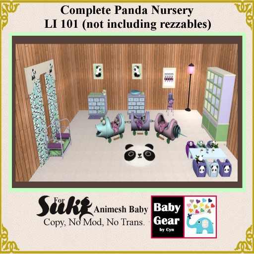 Second Life Marketplace - Suki Animesh Baby - Complete Nursery - Panda ...