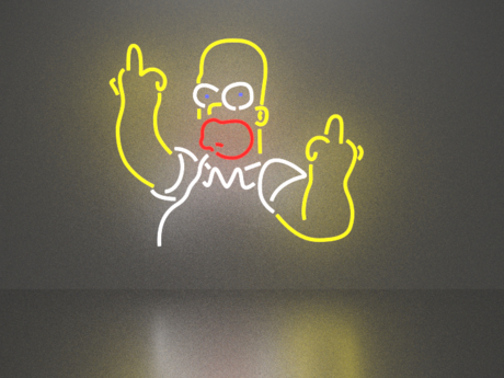Second Life Marketplace - Homer Simpson neon sign Full Permission