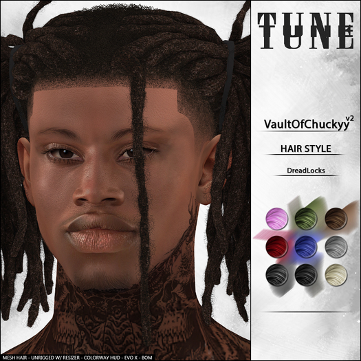 Second Life Marketplace - TUNE - "VaultOfChuckyy v2" DreadLocks. [PACK]
