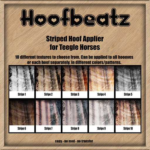 Second Life Marketplace - Hoofbeatz Hoof Applier - Striped Hooves