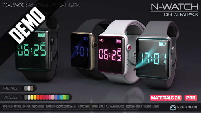 Second Life Marketplace - *DEMO* N-WATCH (DIGITAL FATPACK + PBR ...