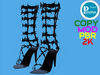 Second Life Marketplace - Shopping Bag - Barbed-Wire-Mid-Heel- Black