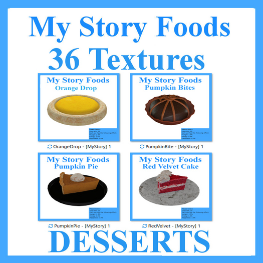 Second Life Marketplace - Baby Gear - MyStory Textures - 45 Desserts ...