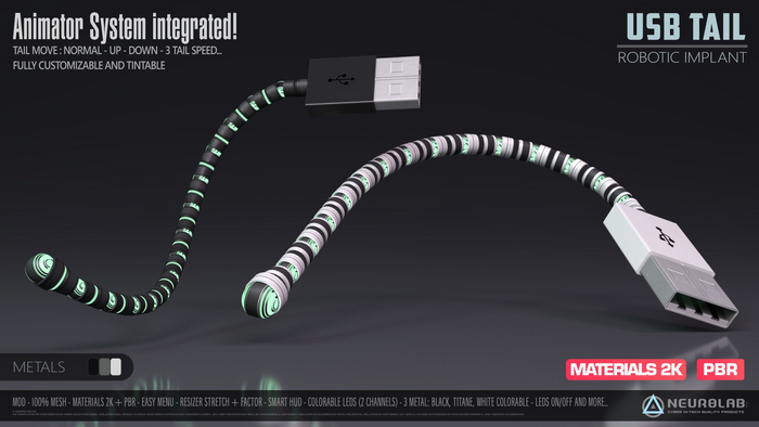 Second Life Marketplace - IMPLANT TAIL USB (CUSTOM ANIMATOR SYSTEM ...
