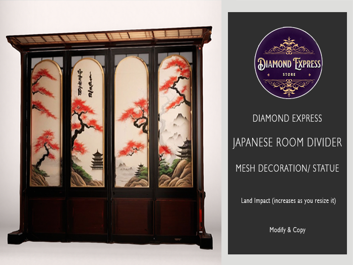 Second Life Marketplace - {DE} Japanese Room Divider- 3D mesh decoration