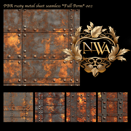 Second Life Marketplace - 5pc PBR rusty metal sheet texture seamless ...