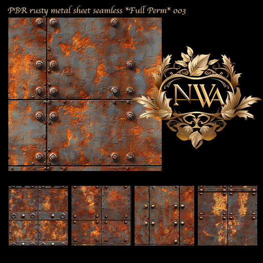 Second Life Marketplace - 5pc PBR rusty metal sheet texture seamless ...