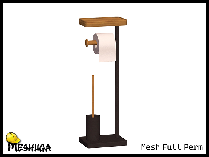Second Life Marketplace - Meshuga Bathroom Toilet Paper & Brush Holder ...