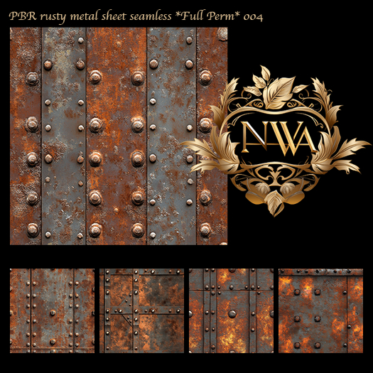 Second Life Marketplace - 5pc PBR rusty metal sheet texture seamless ...