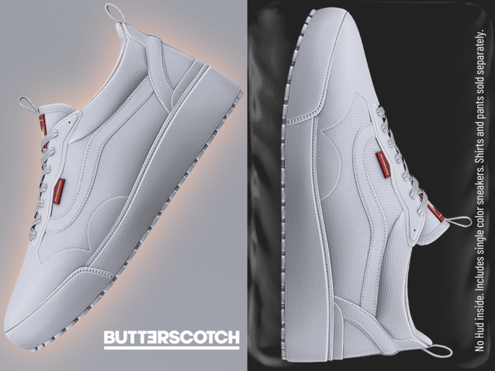 Second Life Marketplace - BUTTERSCOTCH . Asher Sneakers {White}