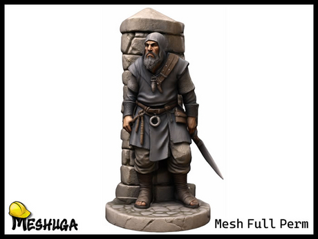 Second Life Marketplace - Meshuga Medieval Ruffian Statue FULL PERM MESH