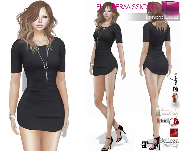 Second Life Marketplace - Full Perm Female Lenora Dress Slink Maitreya ...