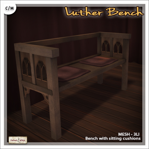 Second Life Marketplace - [V/W] Luther Bench - Medieval Fantasy ...