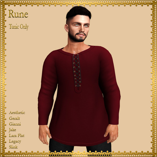 Second Life Marketplace - .: HD :. Rune Tunic ~ Oxblood Gor, Gorean ...