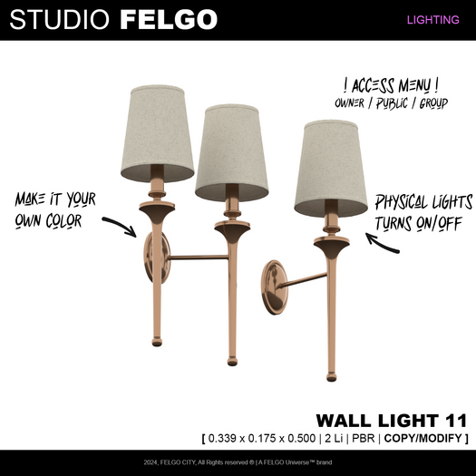 Second Life Marketplace - Studio FELGO // Wall light 11
