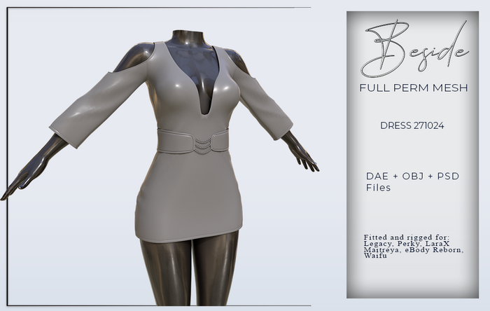 Second Life Marketplace - BESIDE Full Perm-Dress 271024 -DAE+OBJ+PSD