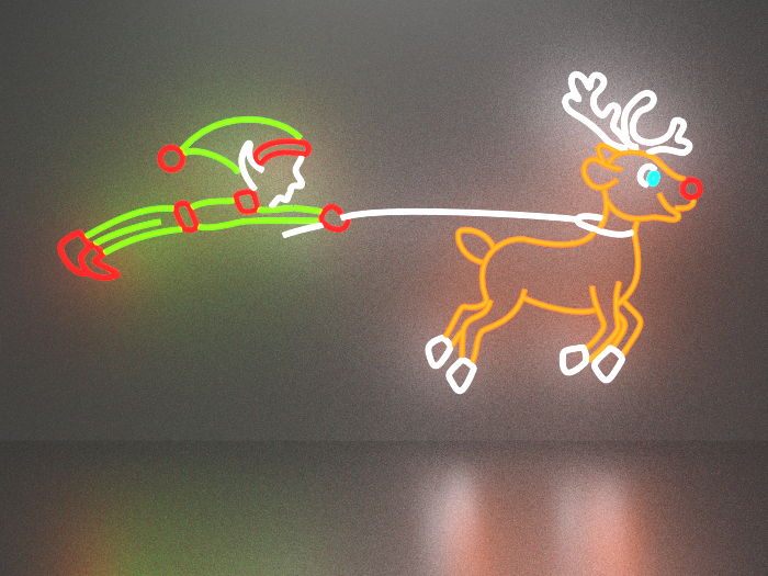 Second Life Marketplace - Elf with deer neon sign Full Permission