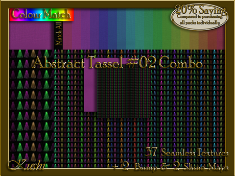 Second Life Marketplace - Abstract Tassel #02 COMBO Seamless Texture Bundle
