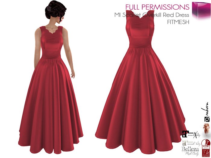 Second Life Marketplace - Full Perm Overkill Scarlet Sleeveless Red ...