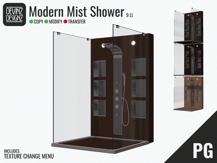 Second Life Marketplace - Modern Mist Shower (PG)