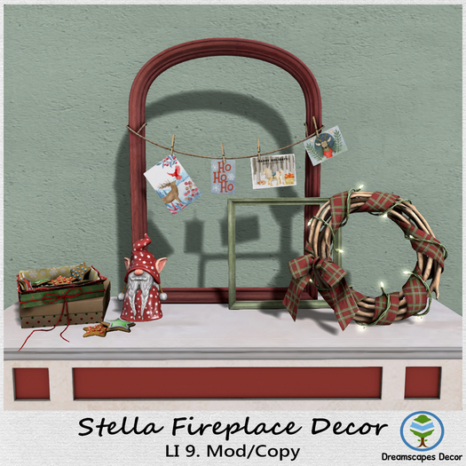 Second Life Marketplace - *Stella* Fireplace Decor B - Dreamscapes Decor
