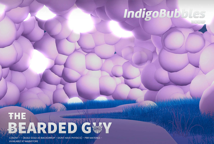 Second Life Marketplace - Indigo Bubbles Backdrop - The Bearded Guy