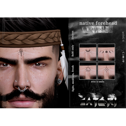 Second Life Marketplace - .catori. evo x native forehead tattoos. (add)