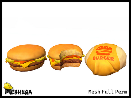 Second Life Marketplace - Meshuga Kawaii Burger Pack FULL PERM MESH